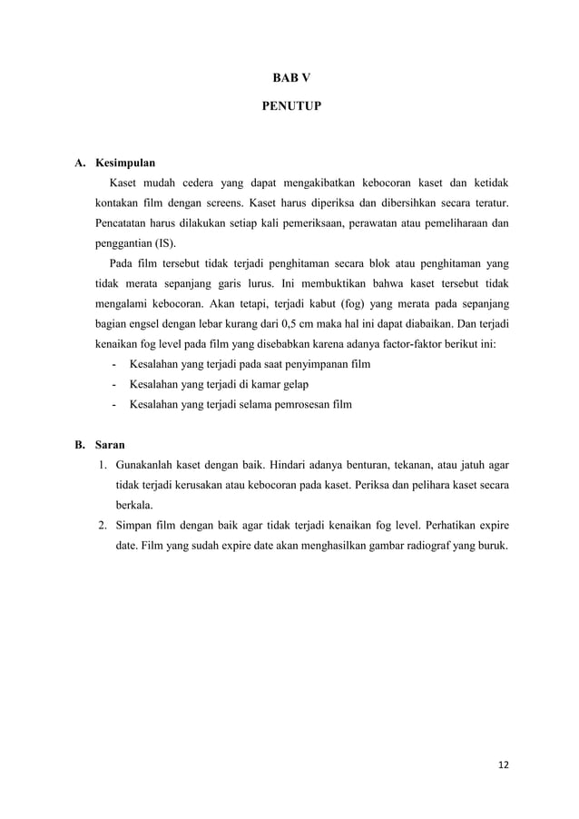 Uji kebocoran kaset radiografi | DOCX