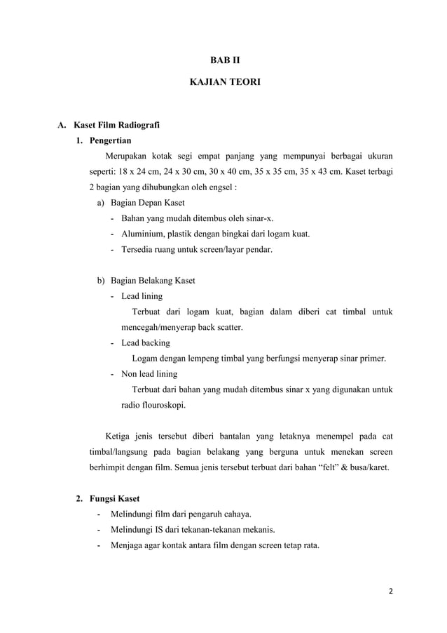 Uji kebocoran kaset radiografi | DOCX