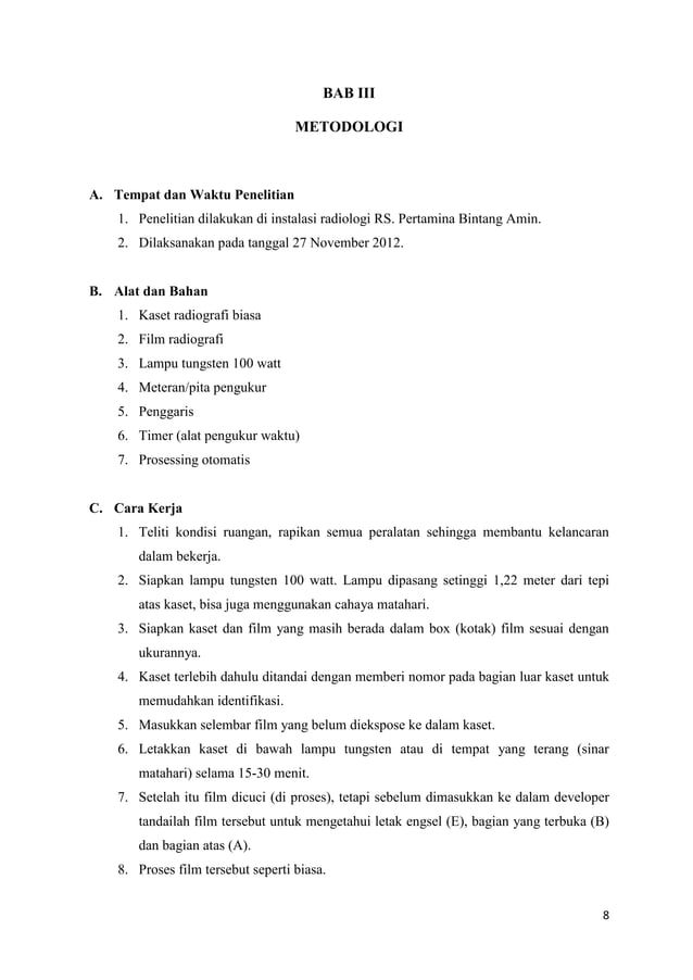 Uji kebocoran kaset radiografi | DOCX