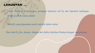 Uji kesamaan rata-rata data berpasangan dengan uji t.pptx