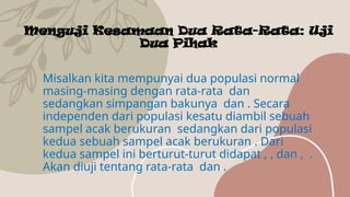 Uji kesamaan rata-rata data berpasangan dengan uji t.pptx