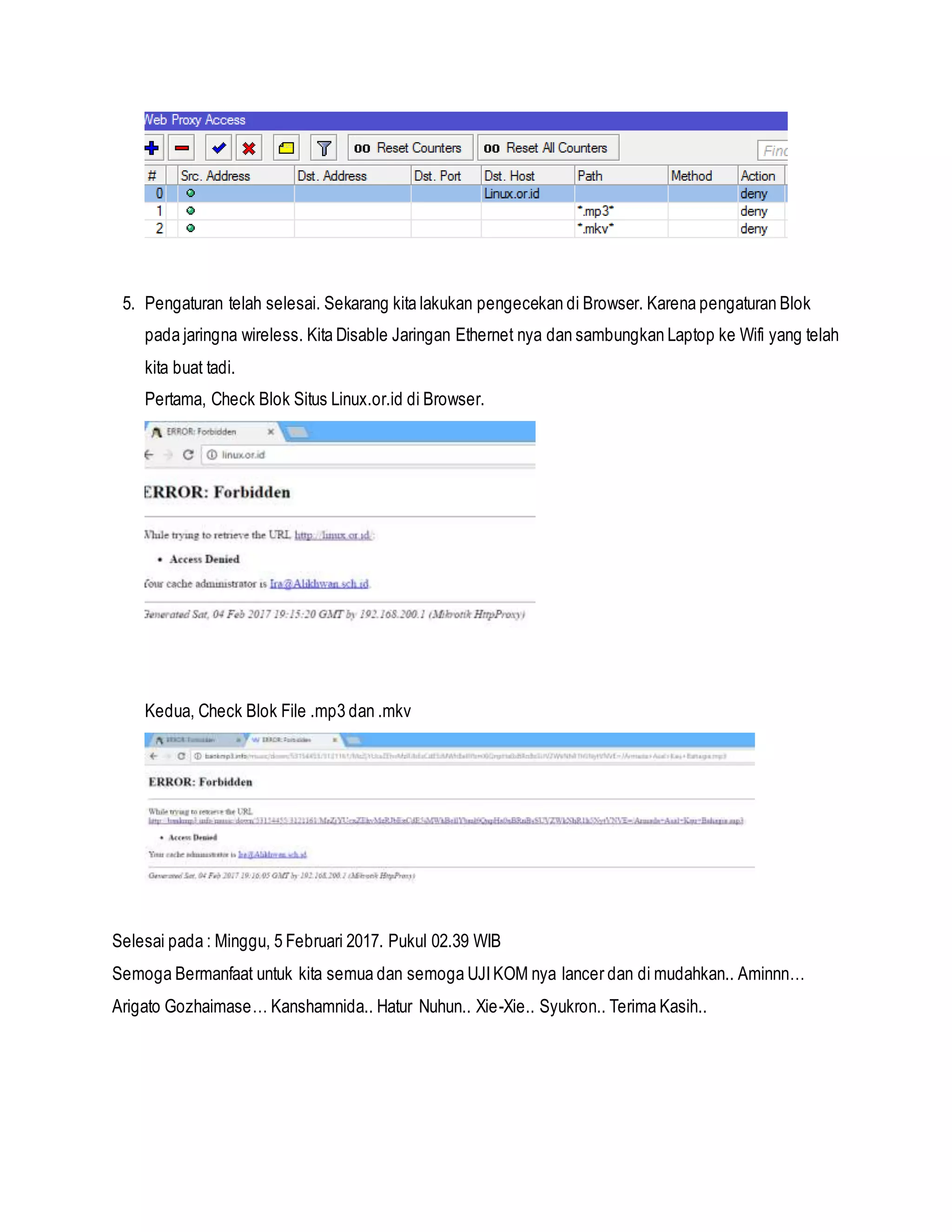 Tutorial Soal MikroTik Uji Kom SMK 2017 | PDF