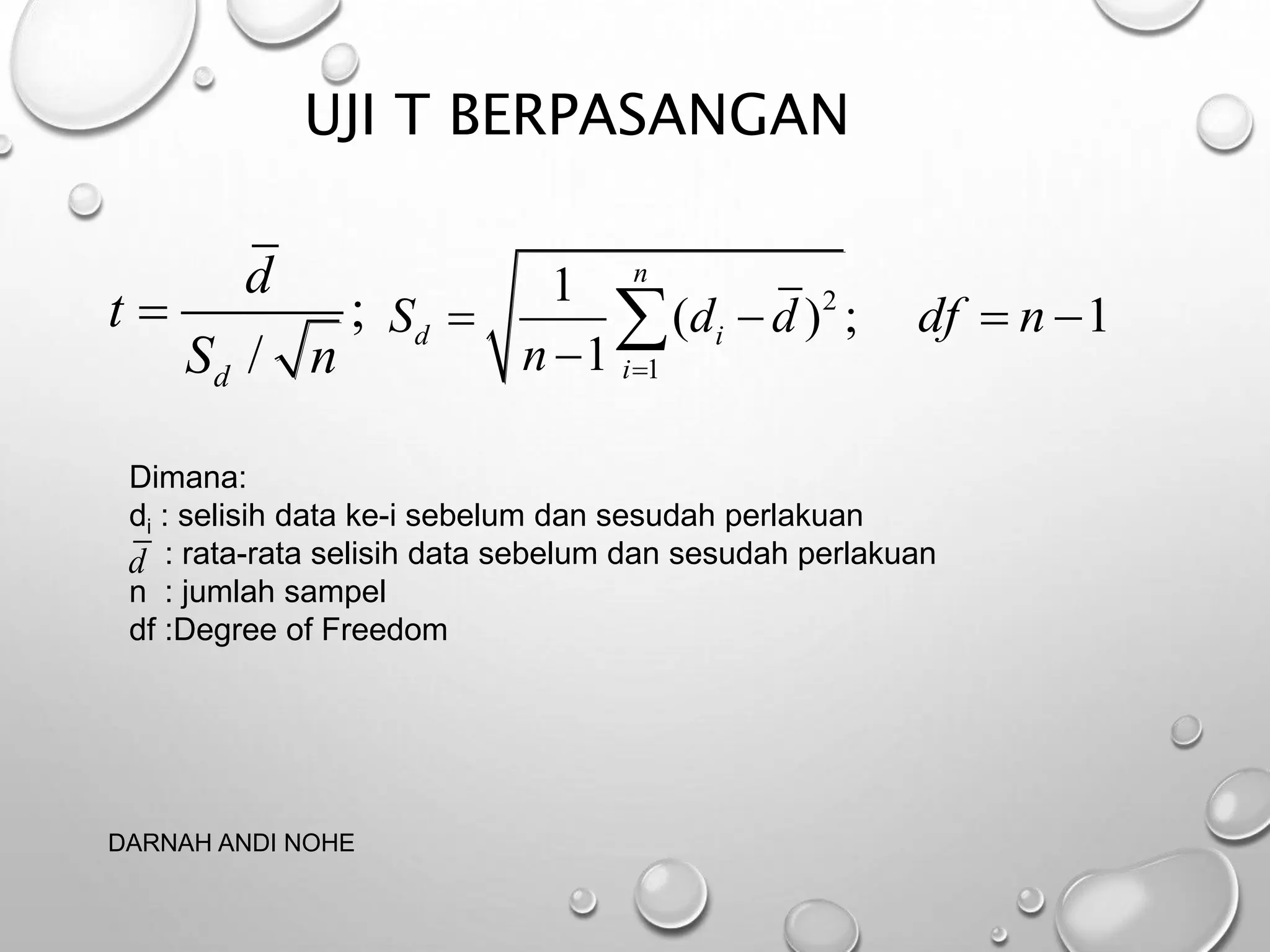 Uji t Sampel Berpasangan | PPT