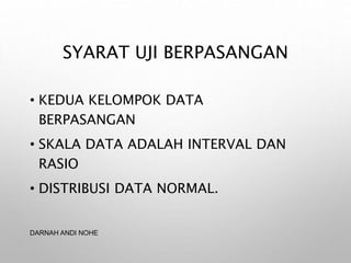 Uji t Sampel Berpasangan | PPT