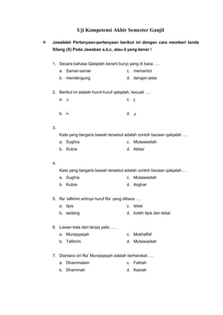 Uji Kompetensi Akhir Semester Ganjil Kelas 8 | PDF