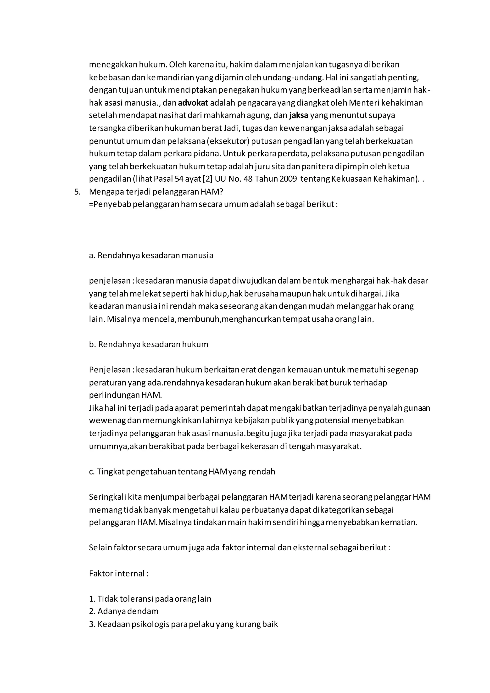 Uji kompetensi bab 5 pkn | PDF