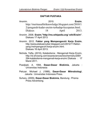 Uji konsentrasi enzim | DOCX