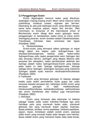 Uji konsentrasi enzim | DOCX