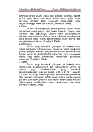 Uji konsentrasi enzim | PDF