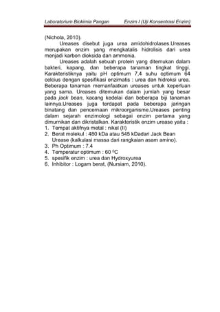 Uji konsentrasi enzim | DOCX