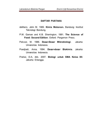 Uji Konsentrasi Enzim | DOCX