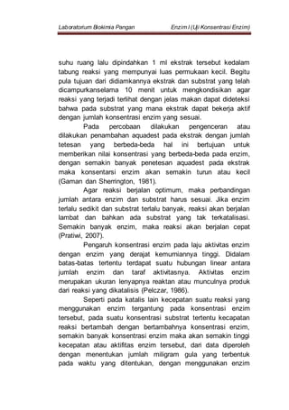 Uji Konsentrasi Enzim | DOCX