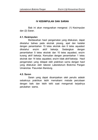 Uji Konsentrasi Enzim | DOCX