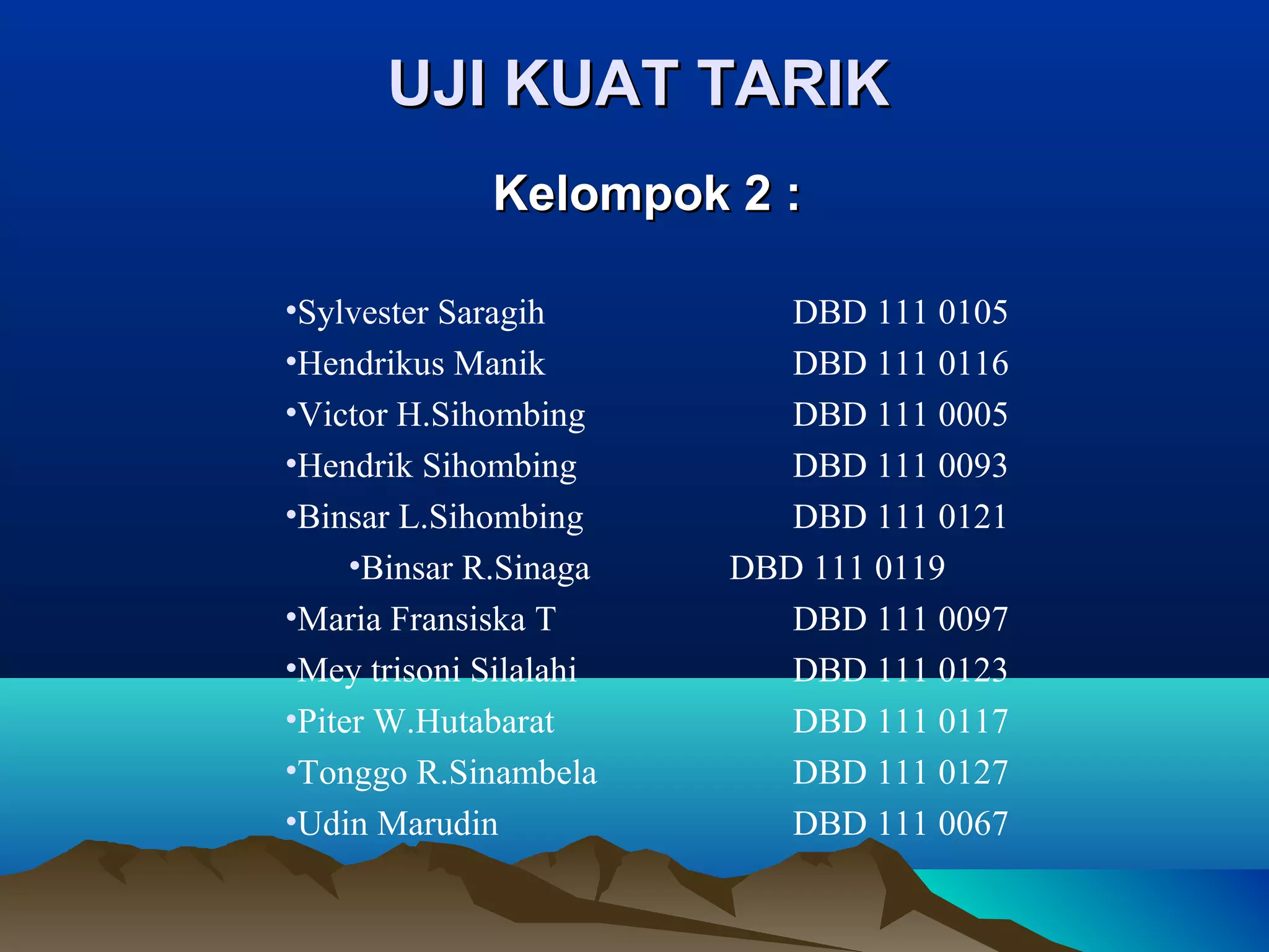 Uji kuat tarik ppt | PPT