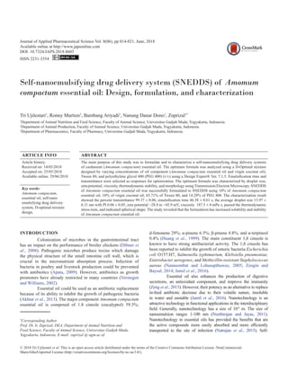 Self-nanoemulsifying drug delivery system (SNEDDS) of Amomum compactum essential oil: Design ...