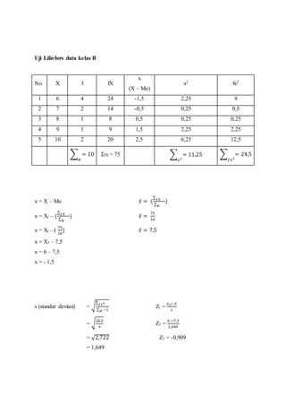 Uji liliefors + Uji bartlett + Analisis Varians Jalur 1 | PDF