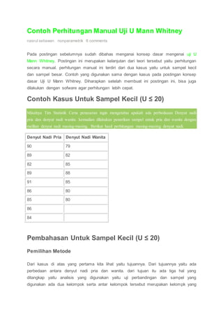 Uji mann-whitney | DOCX