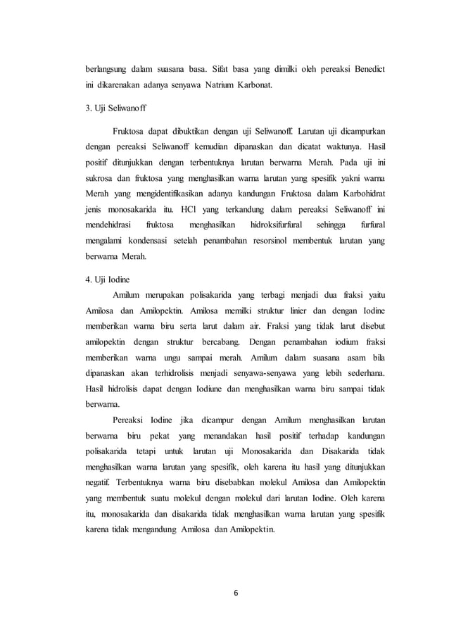 Laporan Biokimia Praktikum Karbohidrat: Uji Molish, Uji Benedict, Uji ...