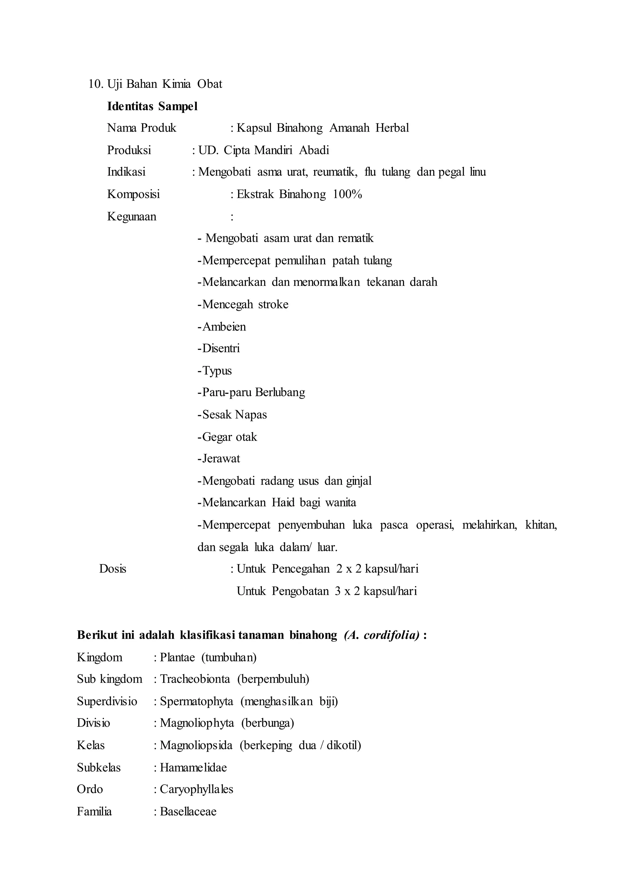 Uji mutu sediaan kapsul | DOCX