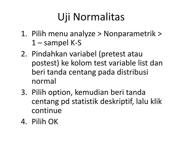 Uji normalitas | PPTX