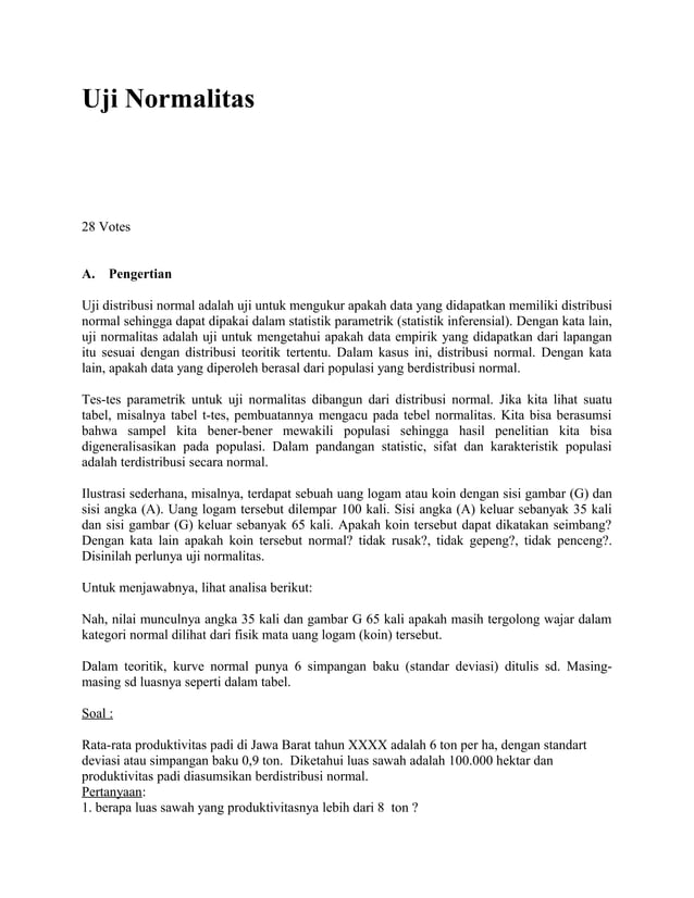 Uji normalitas | PDF