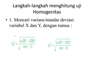 Uji normalitas dan homogenitas | PPTX