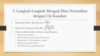 Uji normalitas dan homogenitas | PPTX