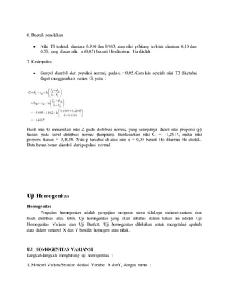 Uji normalitas dan_homogenitas | DOCX