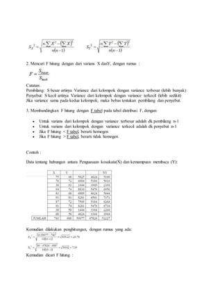 Uji normalitas dan_homogenitas | DOCX
