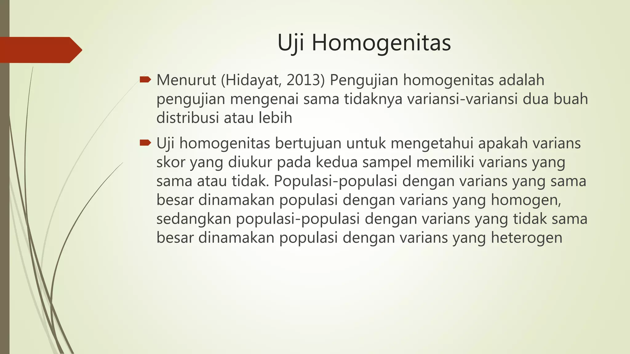 Uji normalitas dan uji homogenitas | PPTX