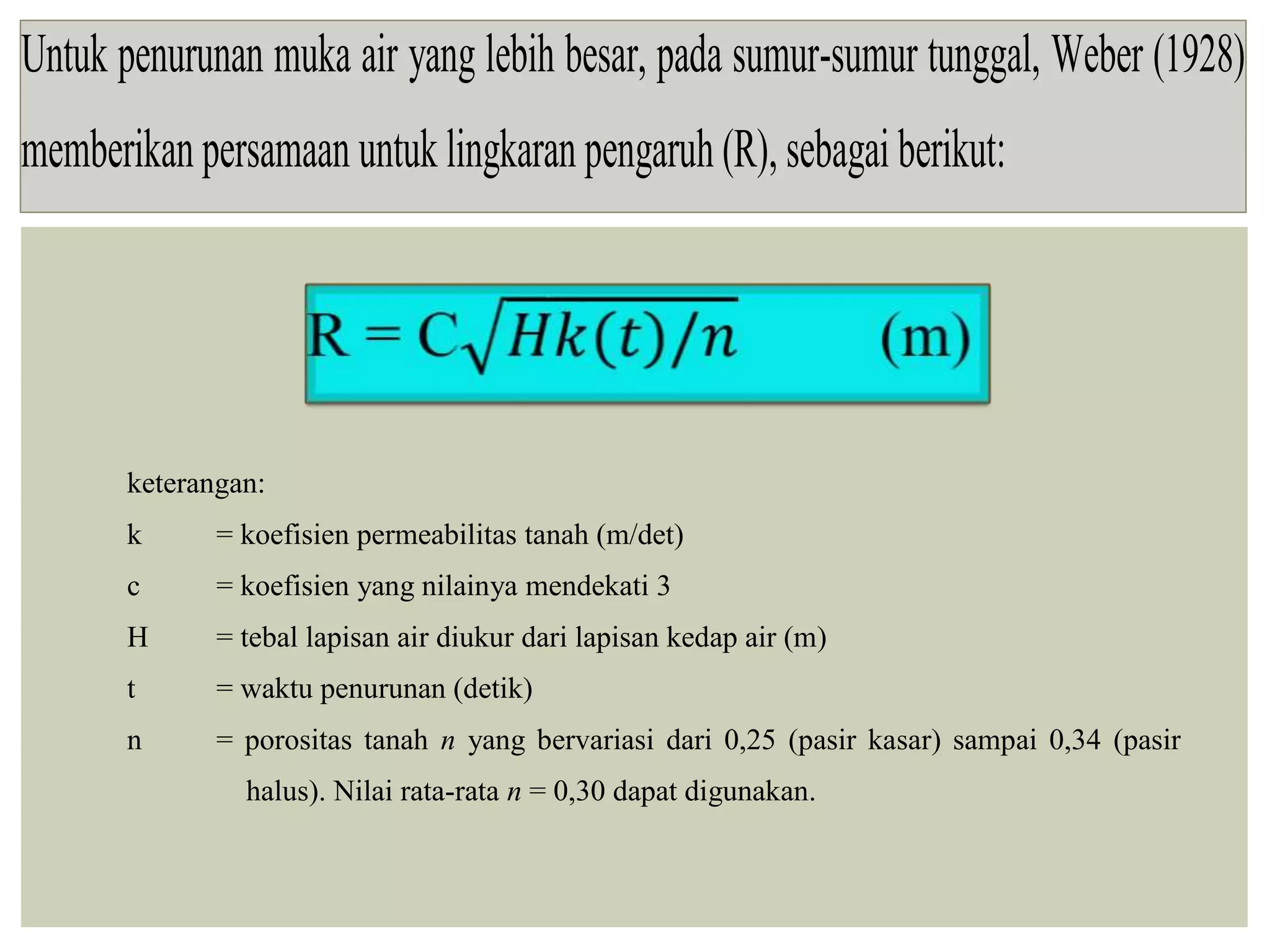 Uji permeabilitas di lapangan dengan menggunakan sumur uji. | PPTX