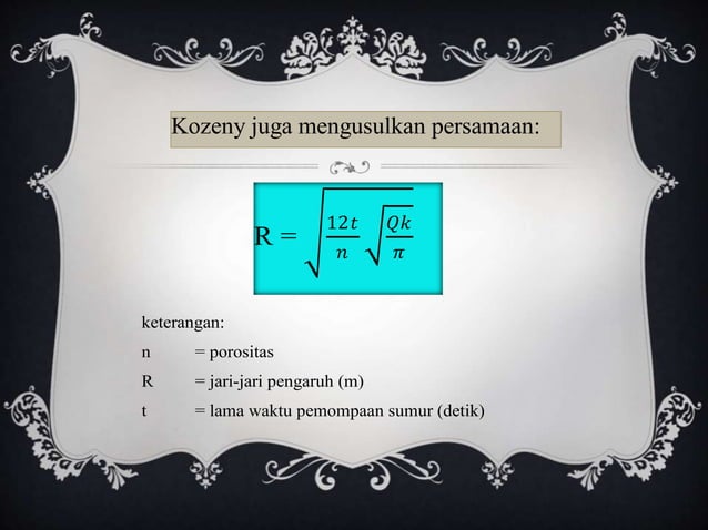 Uji permeabilitas di lapangan dengan menggunakan sumur uji. | PPTX