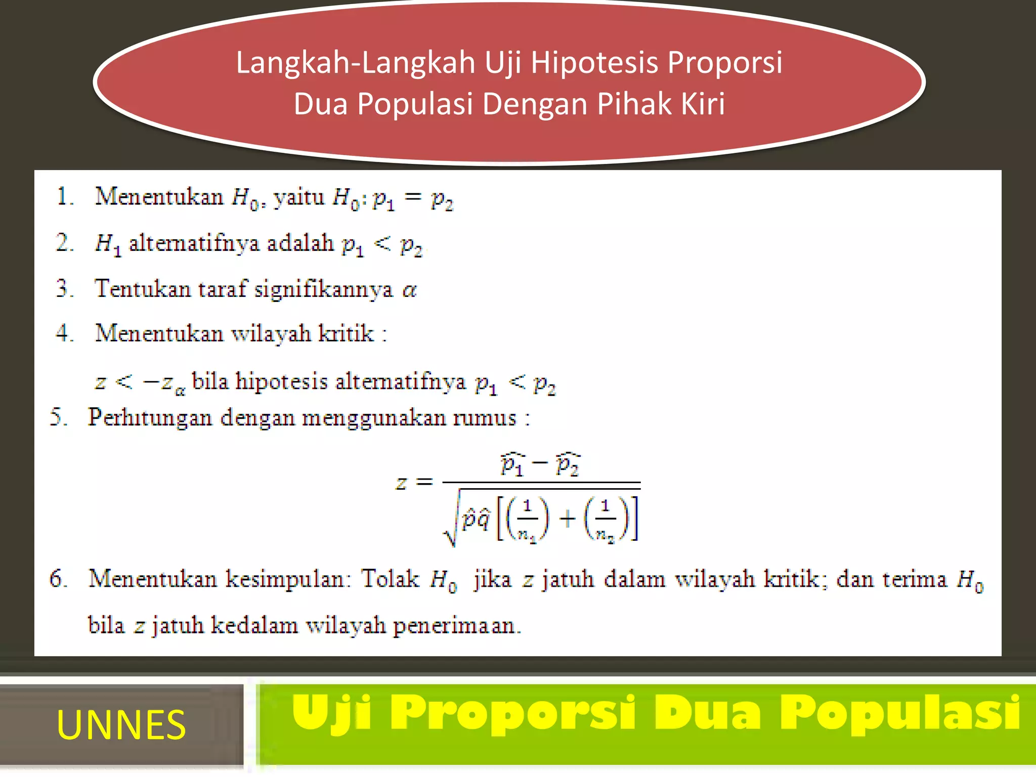 Uji proporsi satu populasi dan dua populasi | PDF