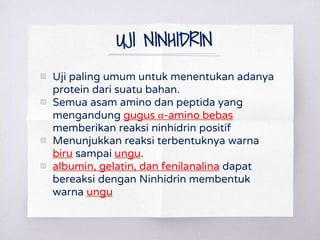 Uji Protein Biokimia | PPTX