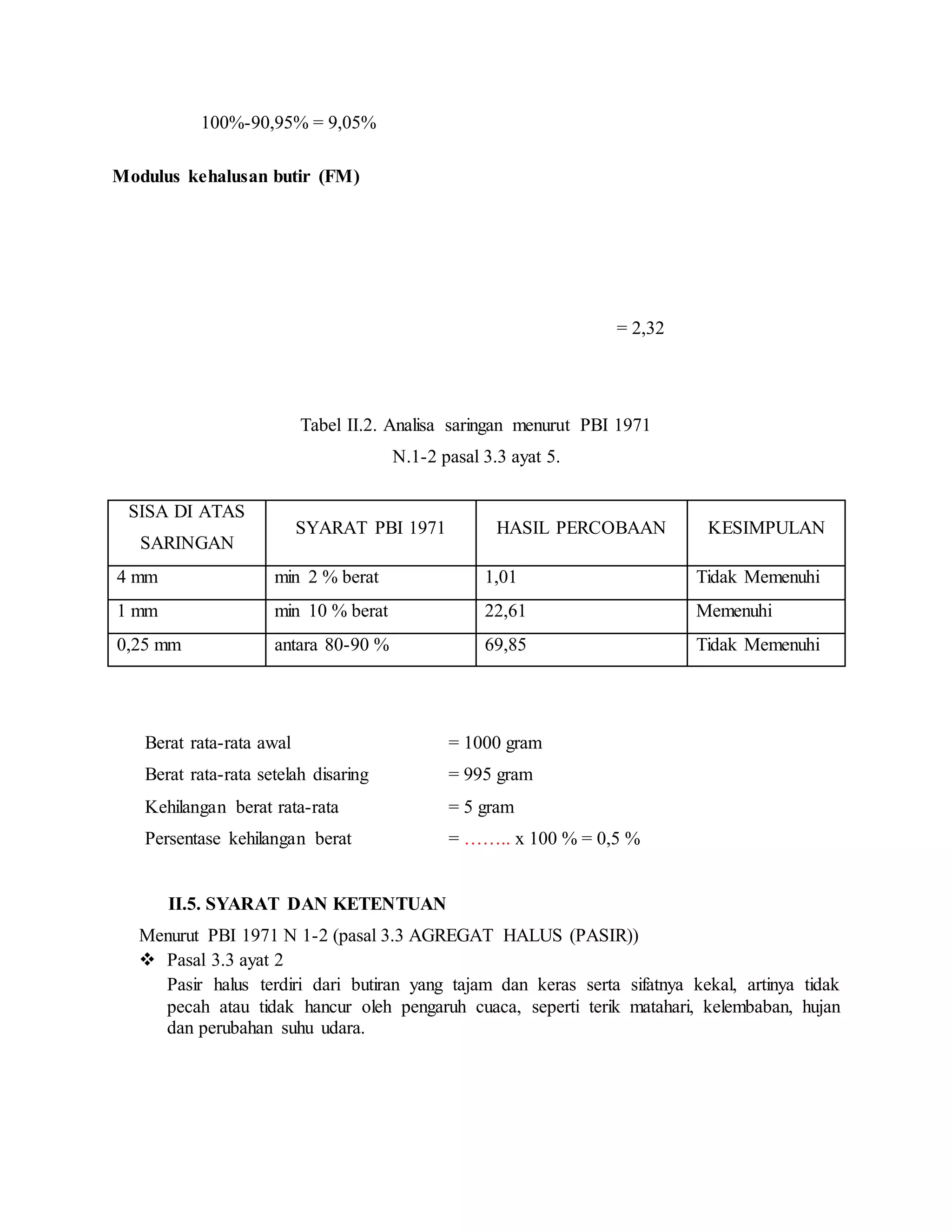 Uji saringan pasir | DOC