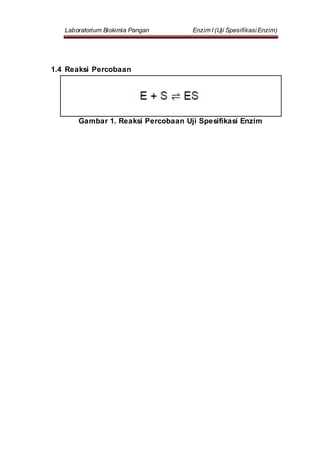 Uji Spesifikasi Enzim | DOCX
