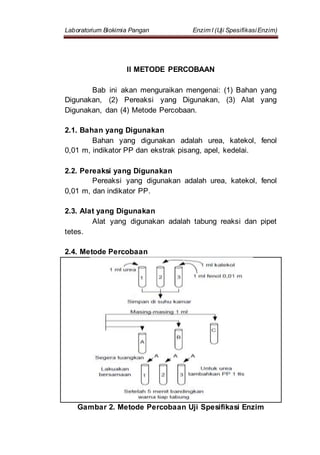 Uji Spesifikasi Enzim | DOCX