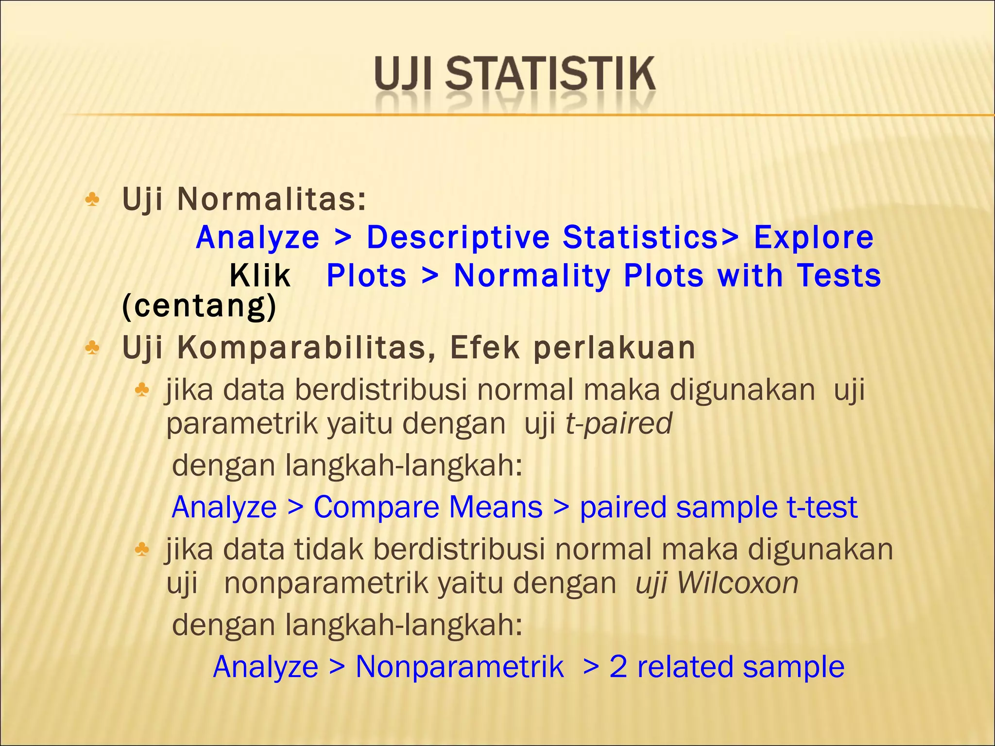 Uji statistik | PPT
