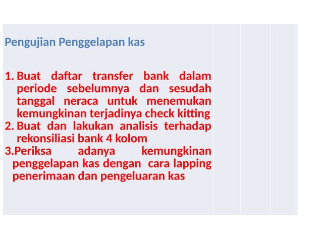 UJI SUBSTANTIF KAS PROSEDUR AUDIT PENGUJIAN | PPTX