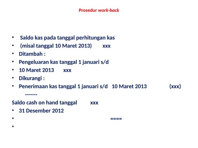 UJI SUBSTANTIF KAS PROSEDUR AUDIT PENGUJIAN | PPTX