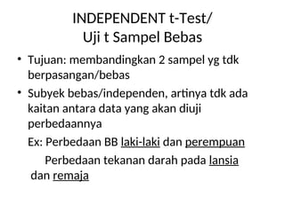 uji statistik bivariat T test (independent dan paired).ppt