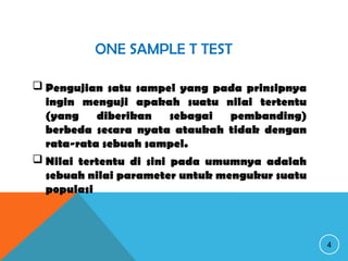 UJi T (t-Test) Pada Statistik untuk Statistik Dasar | PPT