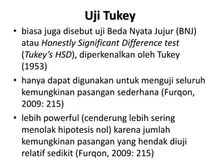 Uji tukey & Uji scheffe | PPTX