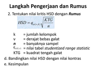 Uji tukey & Uji scheffe | PPTX