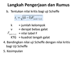 Uji tukey & Uji scheffe | PPTX