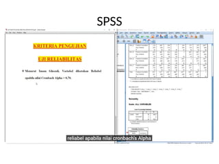 UJI VALIDITAS DAN REABILITAS PENELITIAN SPSS PPT | PPTX