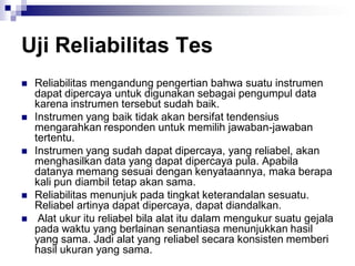 Uji validitas dan_reliabilitas | PDF