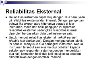 Uji validitas dan_reliabilitas | PDF