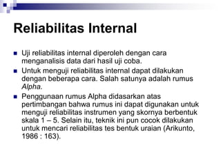 Uji validitas dan_reliabilitas | PDF