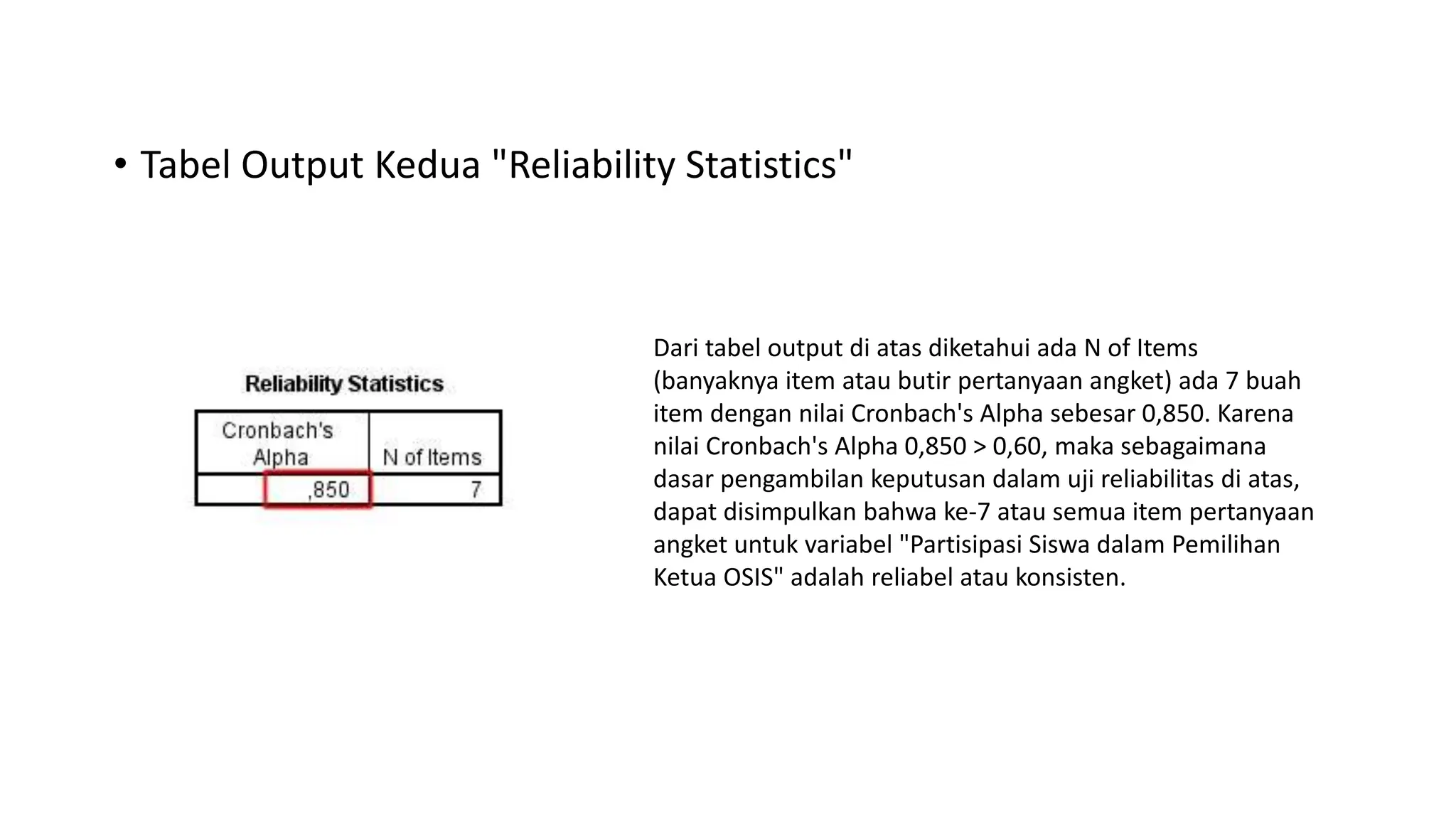 Uji Validitas dan Realibilitas SPSS dan Contoh | PPTX